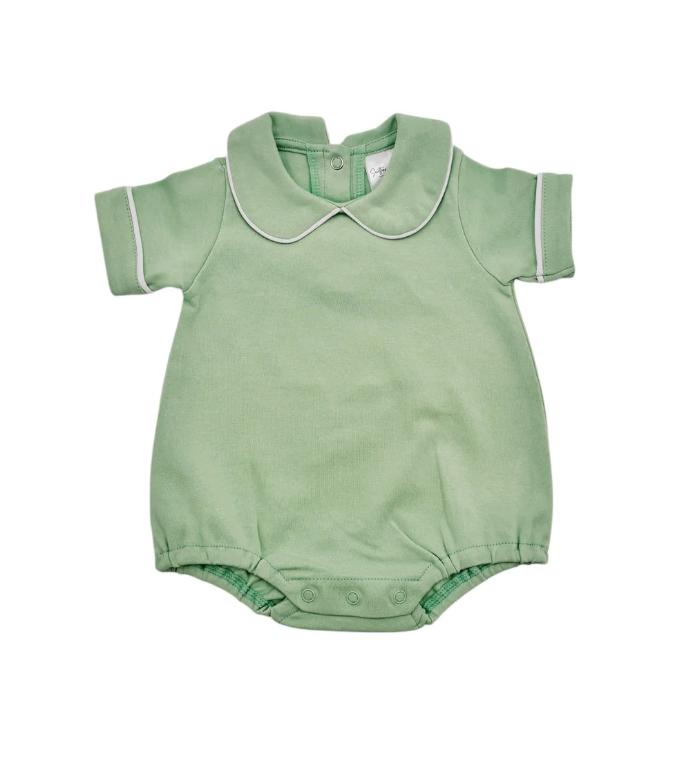 Piped Collared Bubble-Light Green – Crick and Lu Embroidery